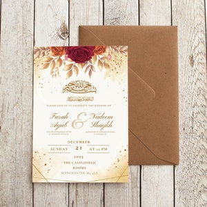 Editable Digital Muslim Wedding Invitation Template Nikkah Shaadi ...