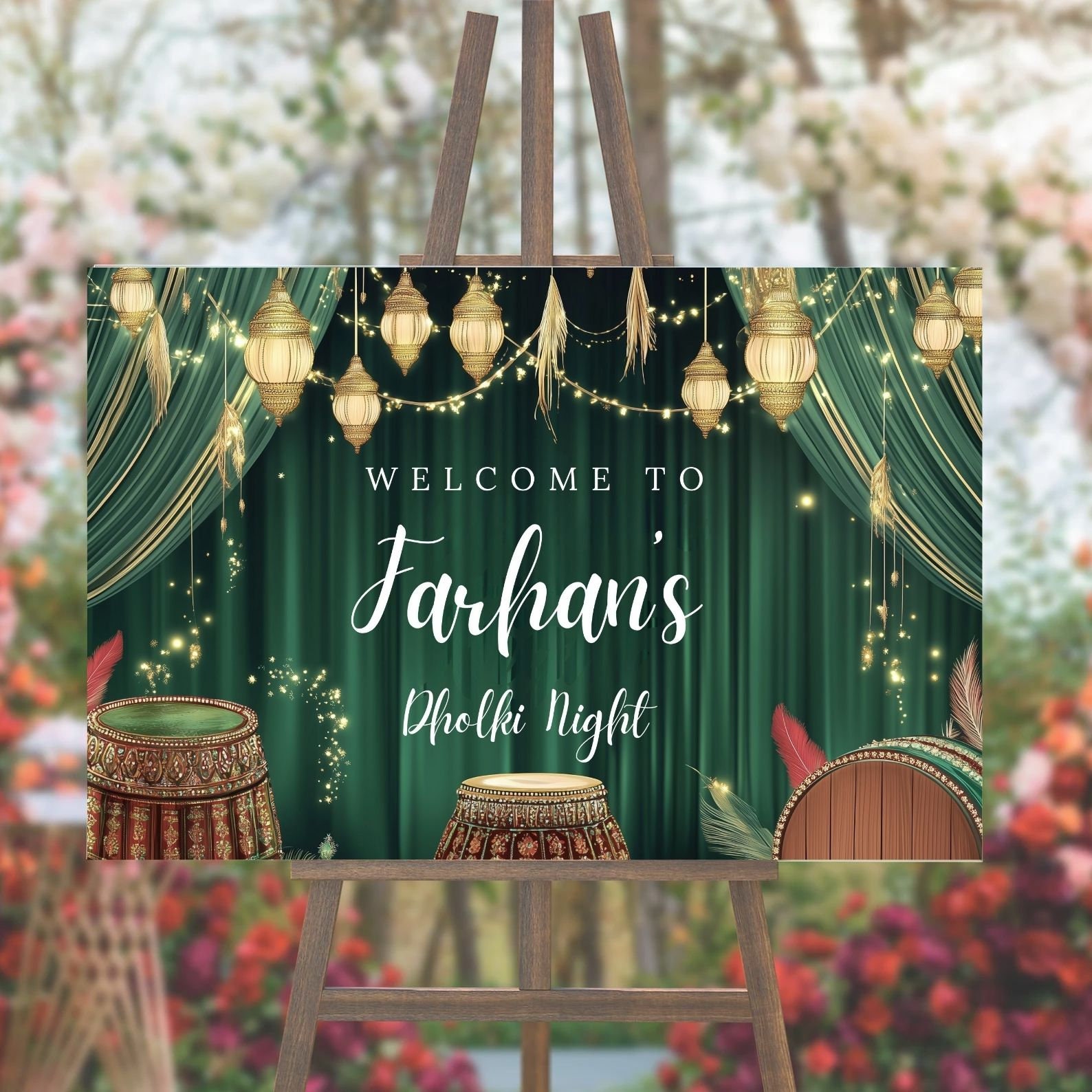 Dholki Welcome Sign, A1, A2, A3, A4, Pakistani Wedding, Dholak Night ...