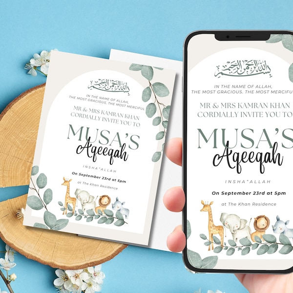 Aqeeqah Invitation Cards - Etsy
