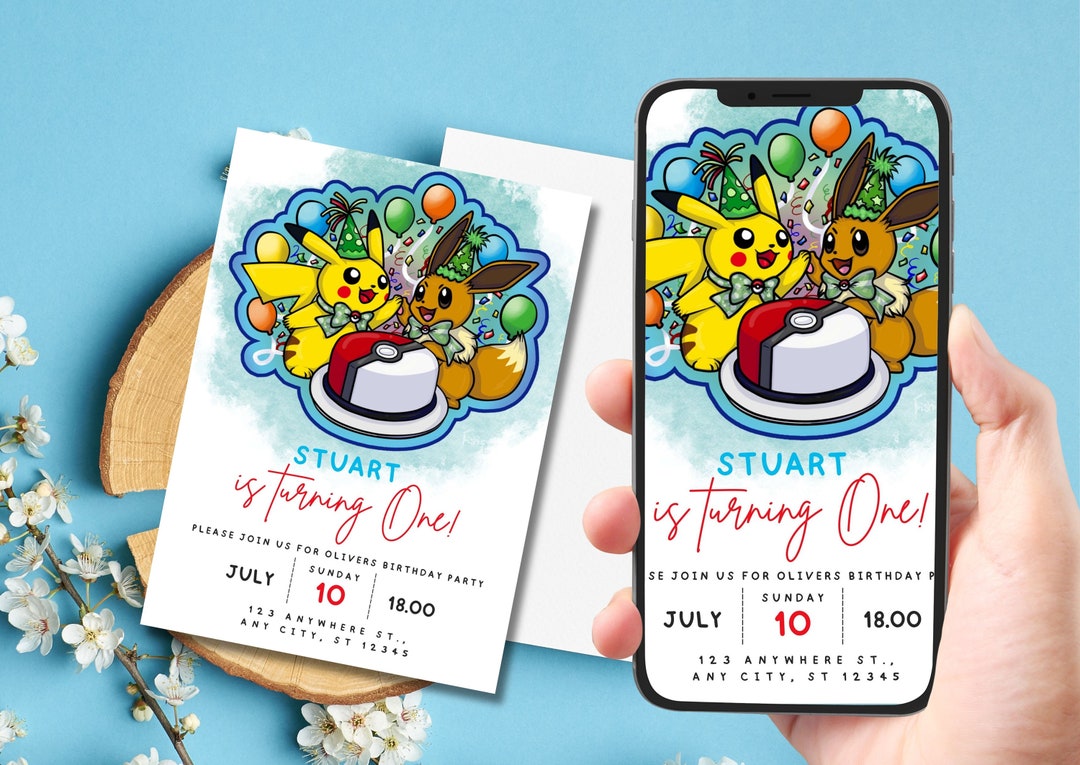 Pokemon Birthday Invitation, Digital Kids Birthday Invite, Birthday ...