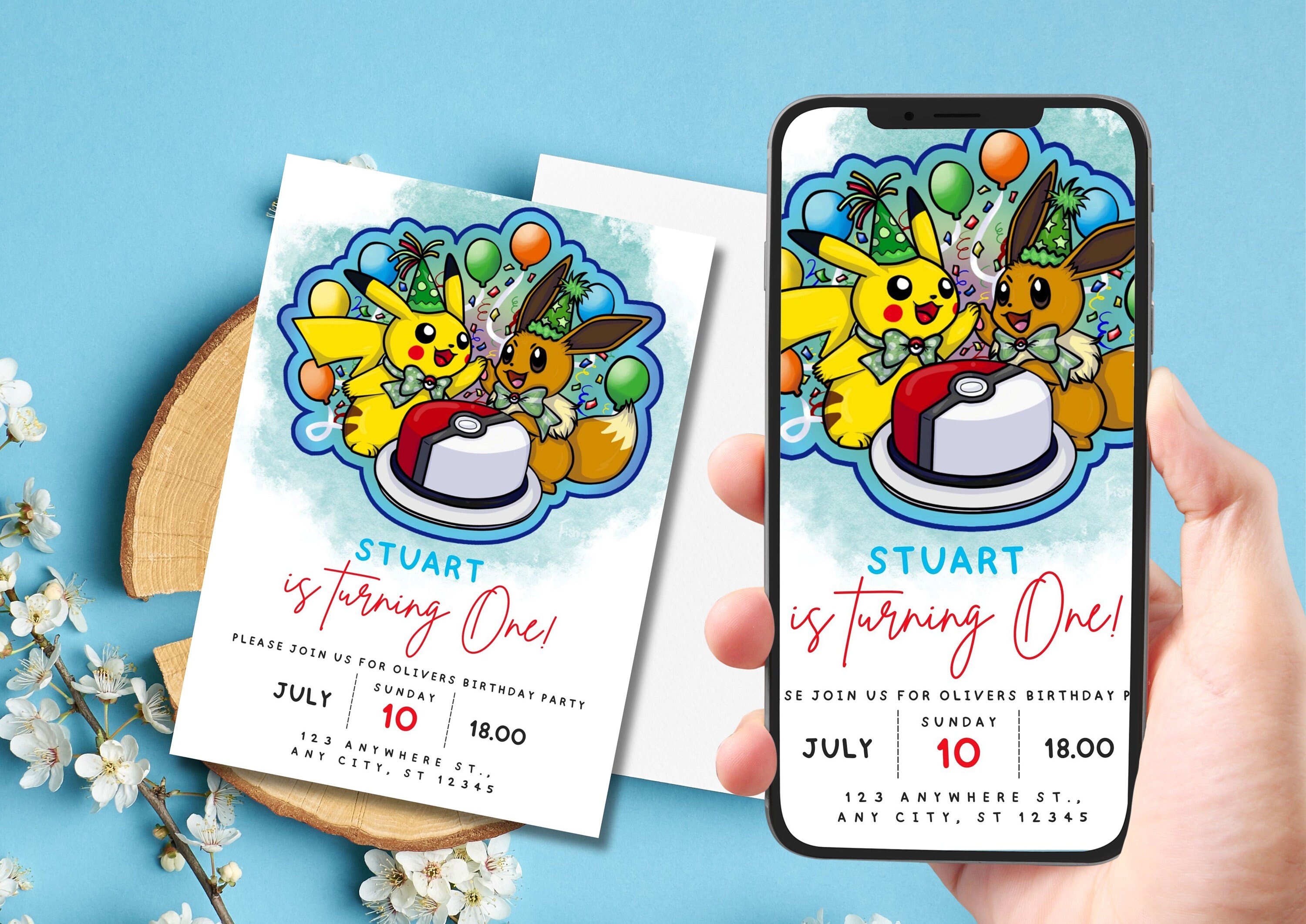 Pokemon Birthday Invitation, Digital Kids Birthday Invite, Birthday ...