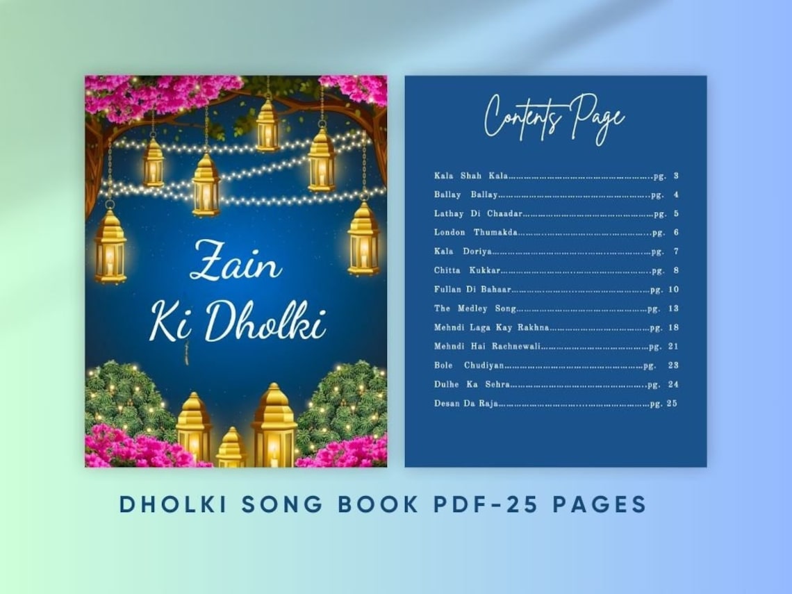 Modern Dholki Book, Desi Song Book, Dholki Songs Lyrics Book, Mehndi ...