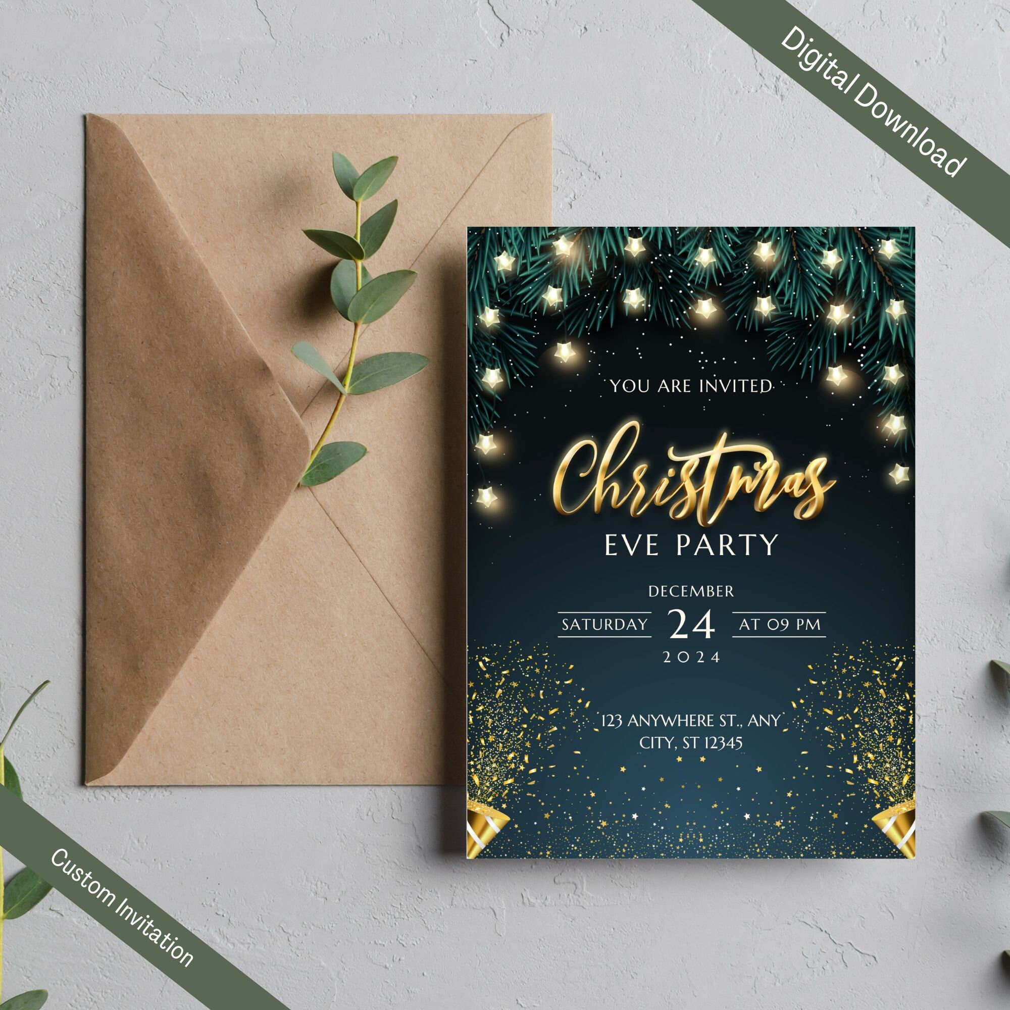 Animated Christmas Party Invitation, Editable Christmas Party Invite ...