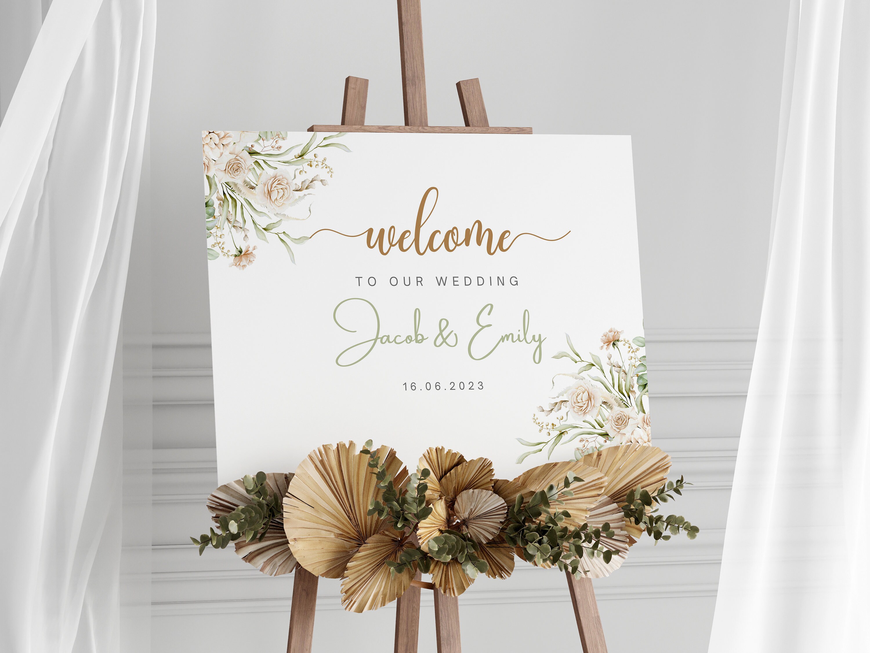 Editable Wedding Welcome Sign Template Floral Welcome Board - Etsy
