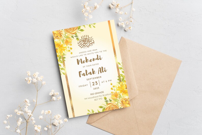Henna Party Invites Mehndi Invites, Mendhi Night Invites & Digital ...