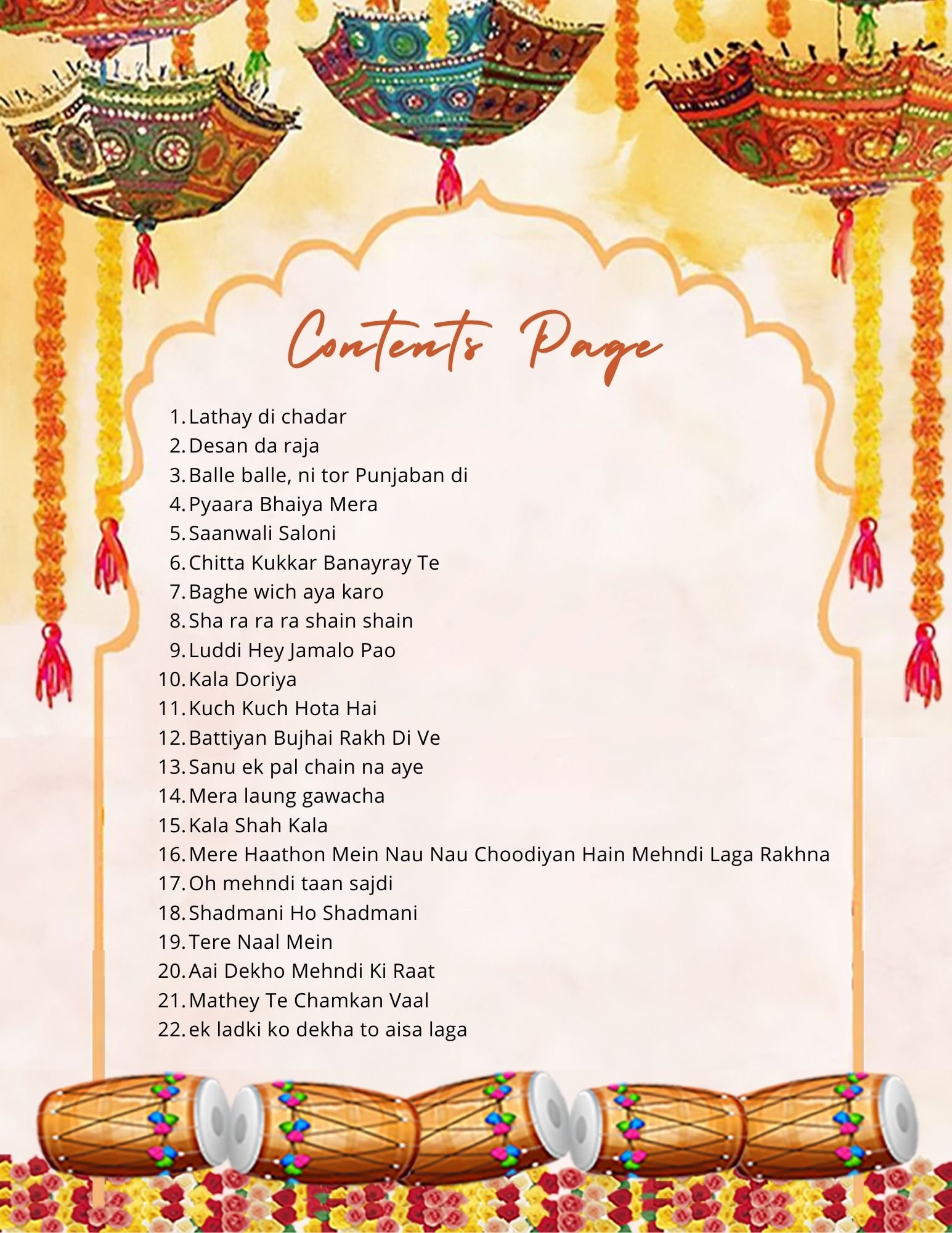 Modern Dholki Book, Desi Song Book, Dholki Songs Lyrics Book, Mehndi ...