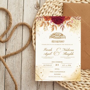 Editable Digital Muslim Wedding Invitation Template Nikkah Shaadi ...