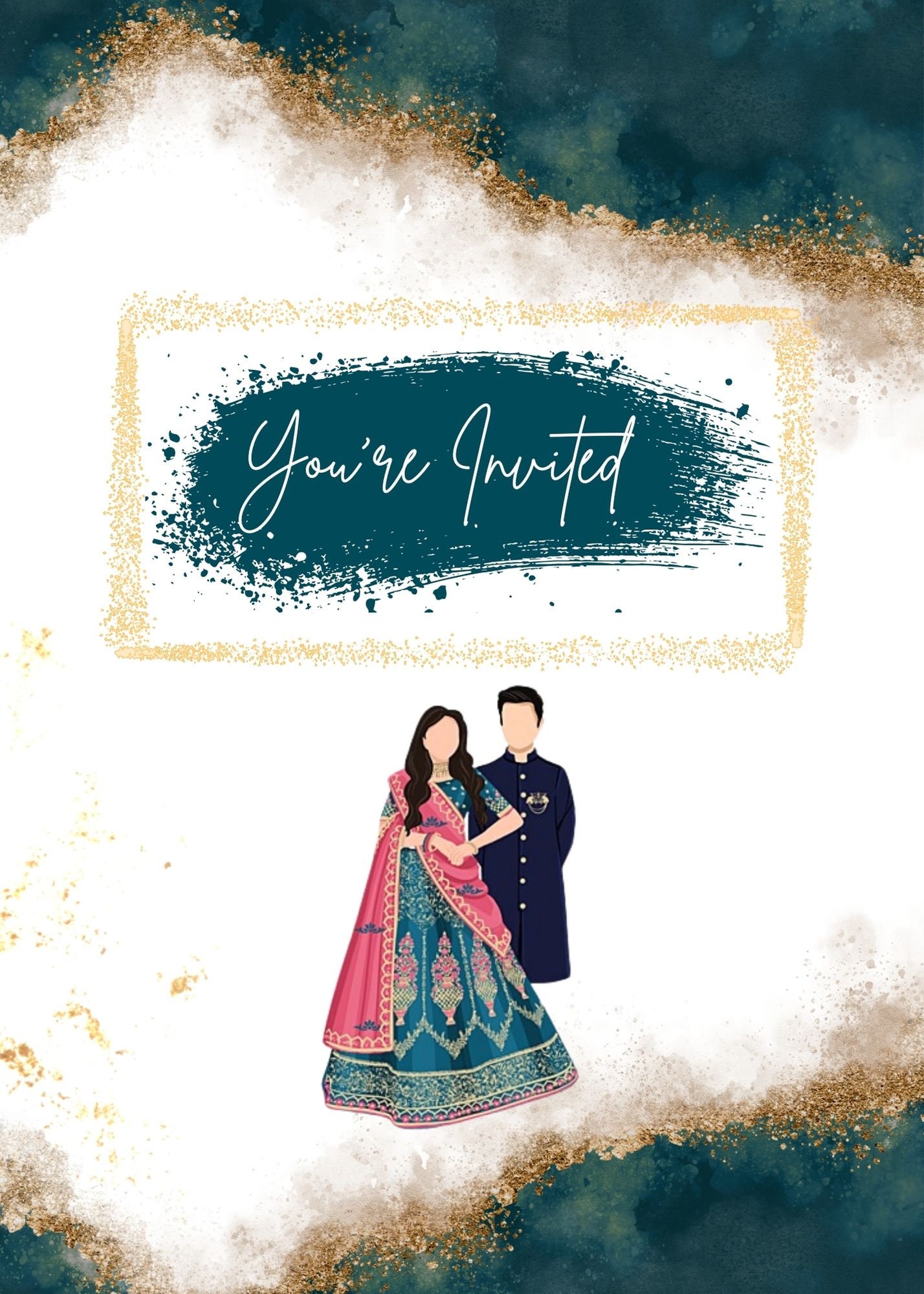 Editable Muslim Wedding Invitation Template Nikkah Walimah Shaadi ...