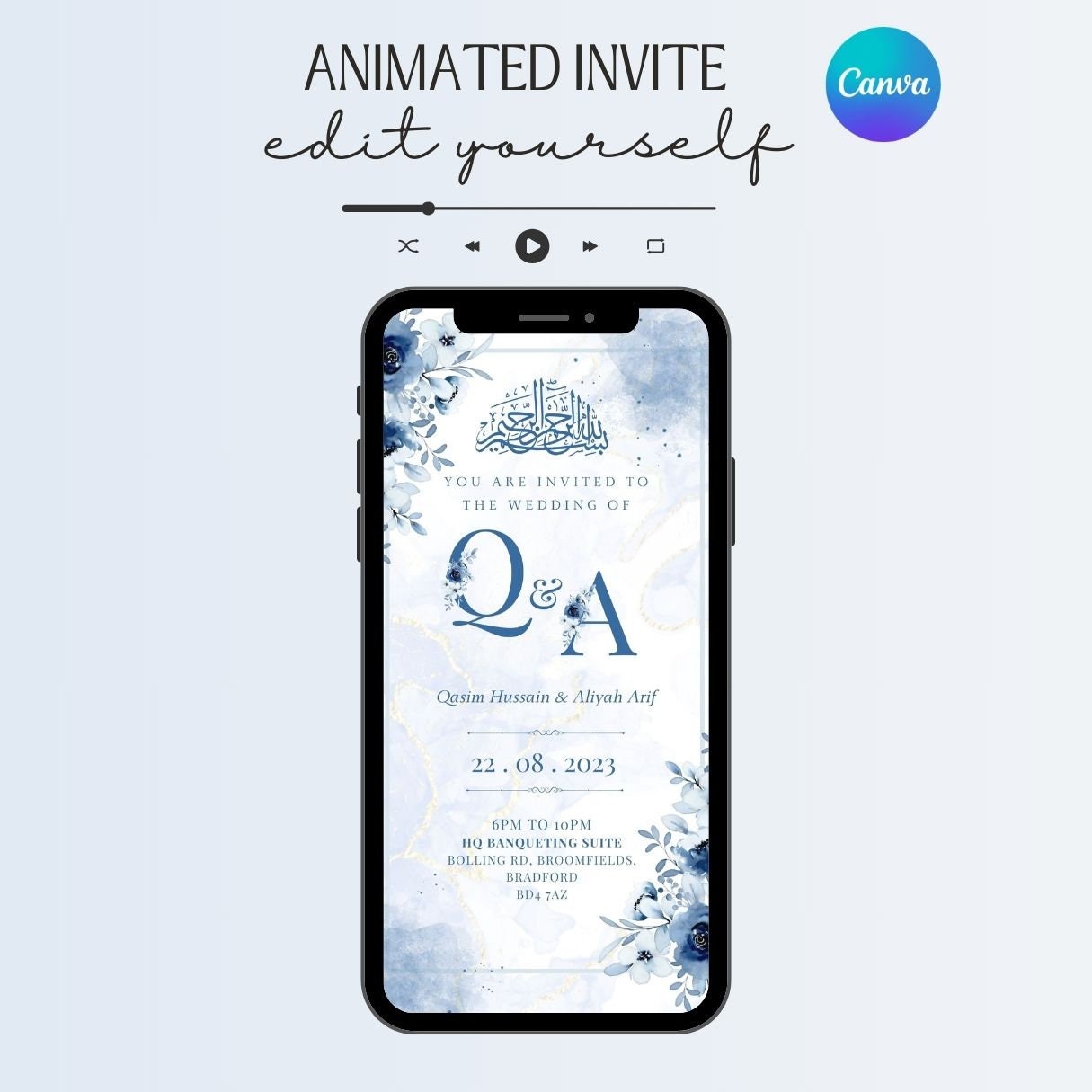 Animated Wedding Invitation Video Template, Wedding Card Video ...
