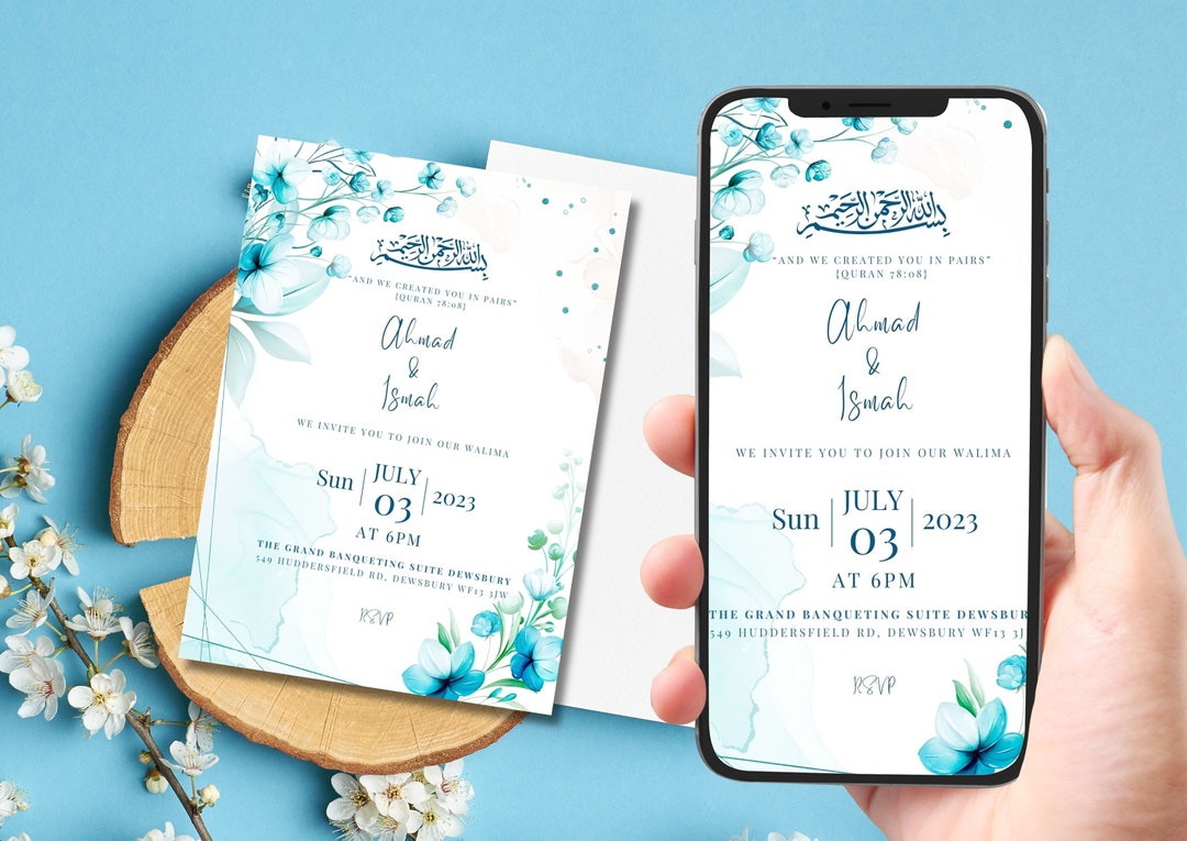 Digital Wedding Invitation, Animated Wedding Invite Video Template ...