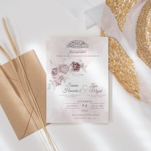 Editable Digital Muslim Wedding Invitation Template, Nikkah Walimah ...