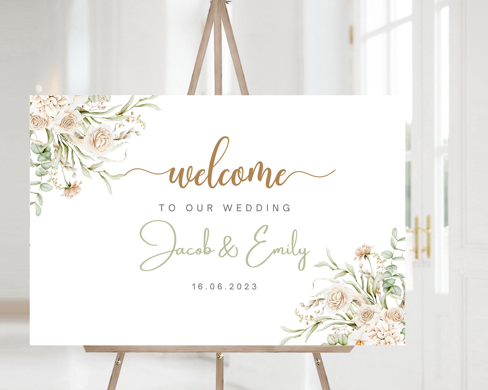 Editable Wedding Welcome Sign Template Floral Welcome Board - Etsy