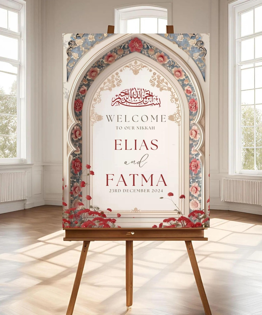 Mughal Arch Wedding Welcome Sign, A1, A2, A3, A4, Pakistani Wedding ...