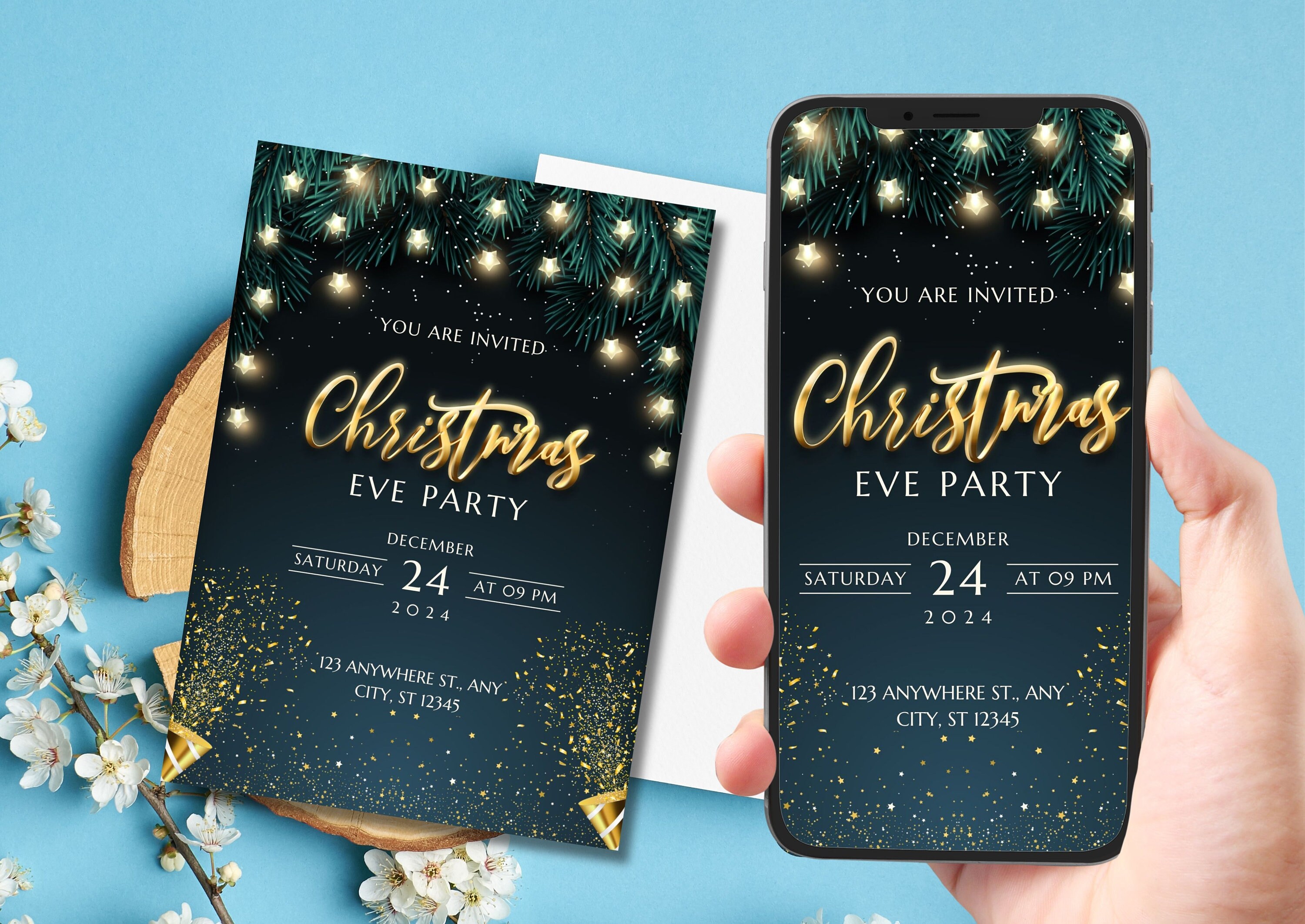 Animated Christmas Party Invitation, Editable Christmas Party Invite ...