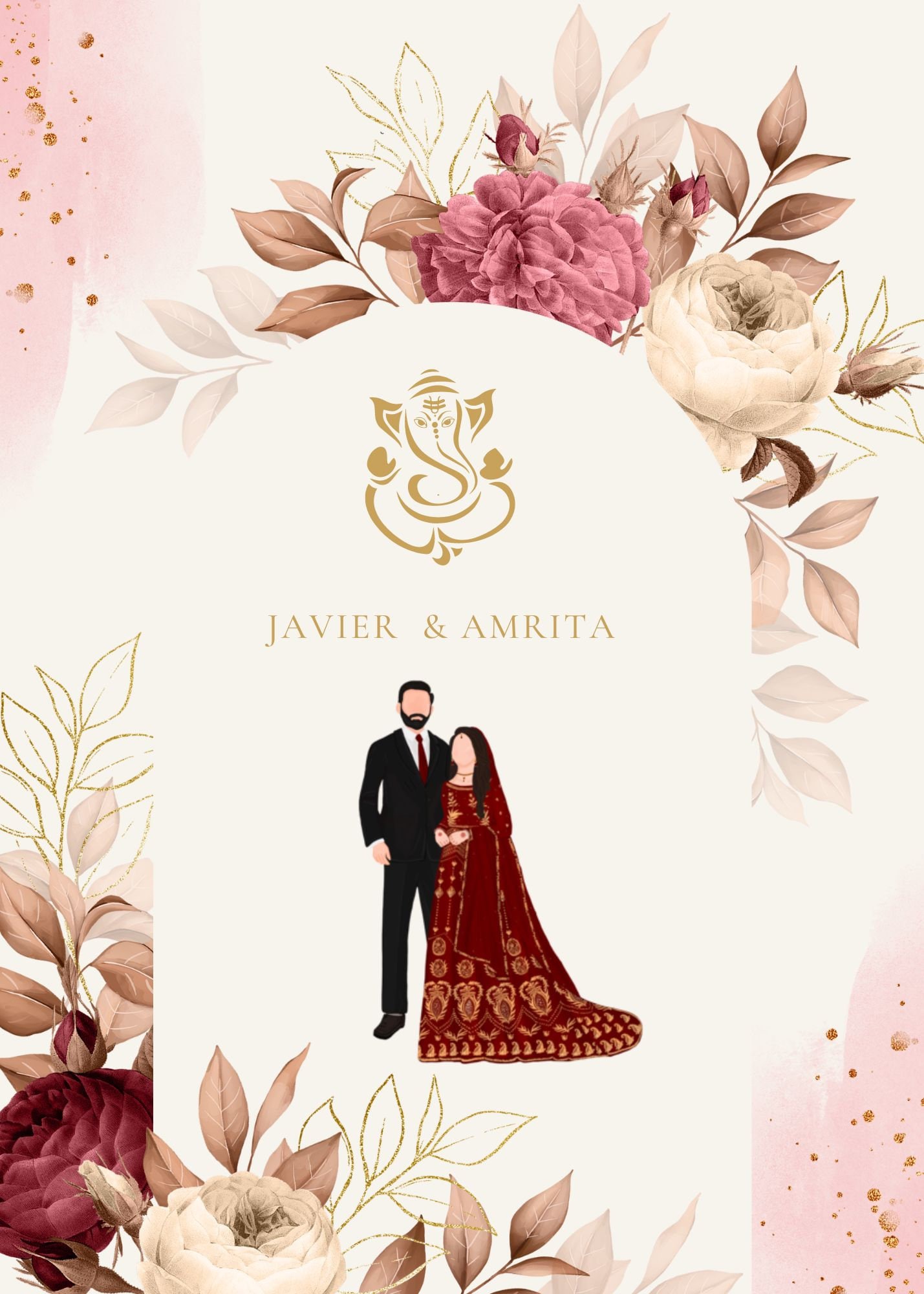 Indian Hindu Wedding Invitation, Hindu Wedding Invite, Indian Wedding ...