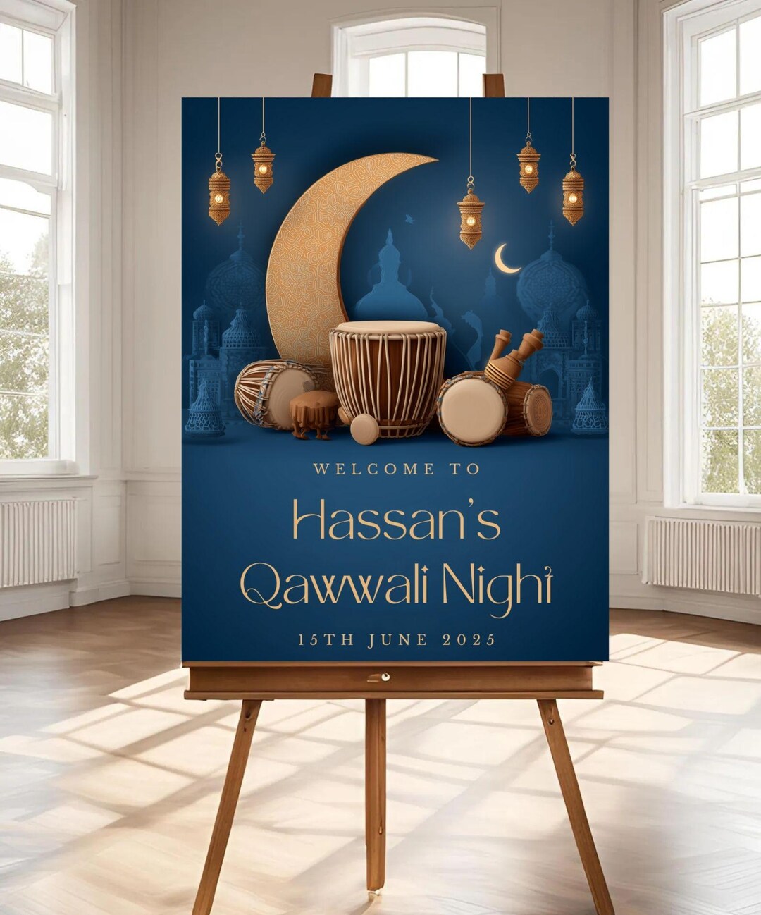 Qawwali Night Welcome Sign, A1, A2, A3, A4, Custom Qawwali Event ...