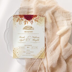 Editable Digital Muslim Wedding Invitation Template Nikkah Shaadi ...