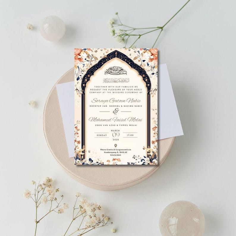 Editable Digital Muslim Wedding Invitation, Nikkah Walima Shaadi Baraat ...