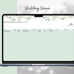 Wedding Spreadsheet, Wedding Budget Spreadsheet, Wedding Checklist, to ...