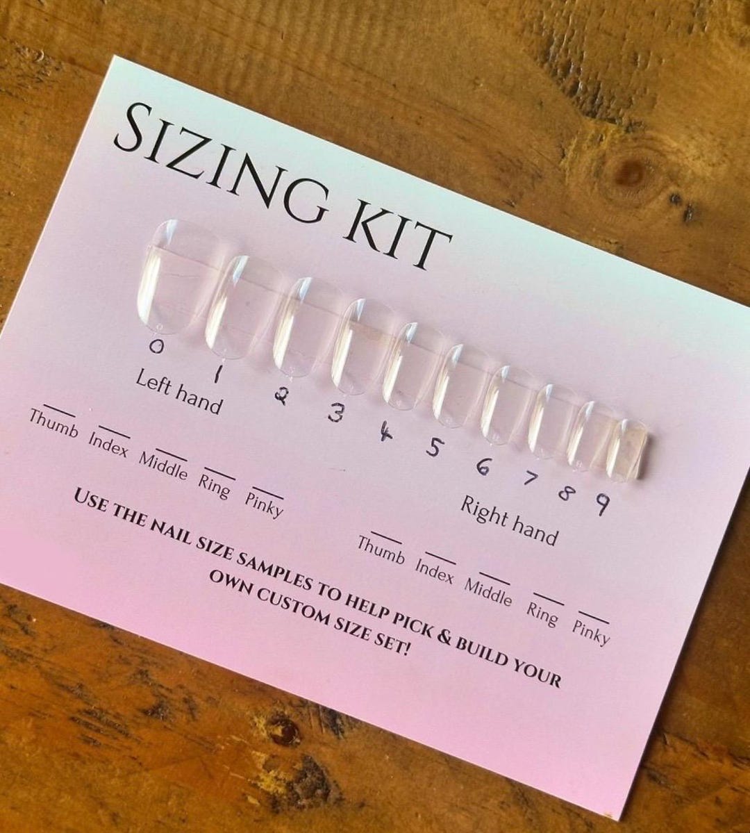 Press on Nails Sizing Kit: Luxury Soft Gel Nail Size Chart - Etsy