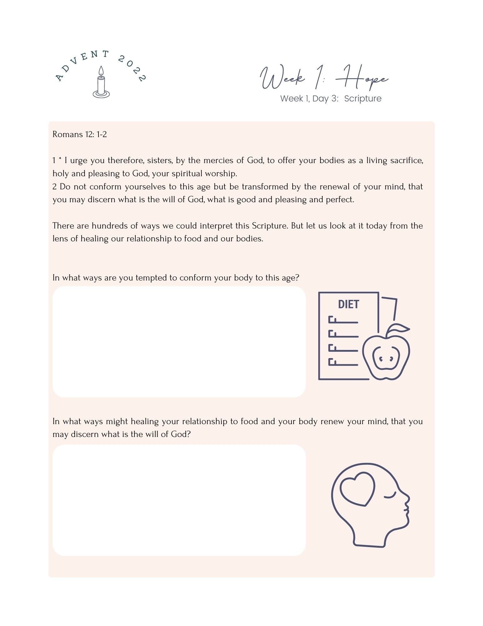 Printable Advent Journal With 25 Days of Scripture, Reflection ...