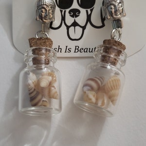 Small Glass Jars W/ Tiny Sea Shells - Etsy