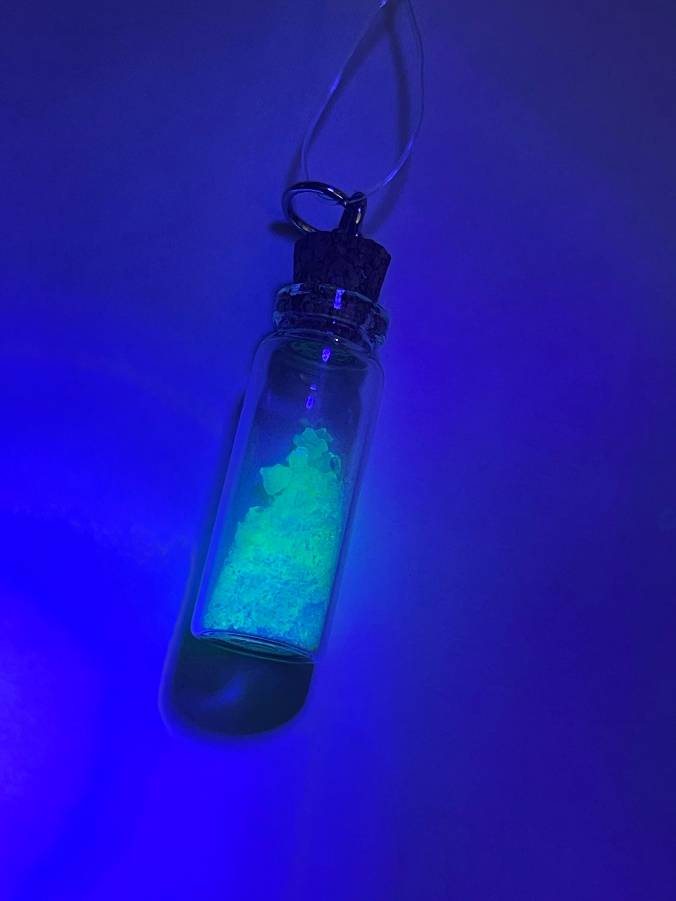 Mini Long Bottle With Uranium Beach Glass Dust Keychain - Etsy