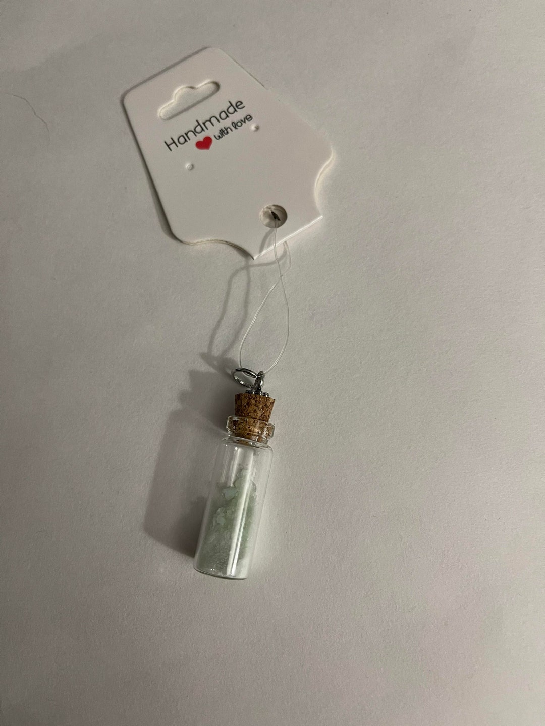 Mini Long Bottle With Uranium Beach Glass Dust Keychain - Etsy