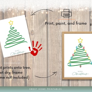 Finger Paint Christmas Tree Printable Happy Holidays Kids Activity ...