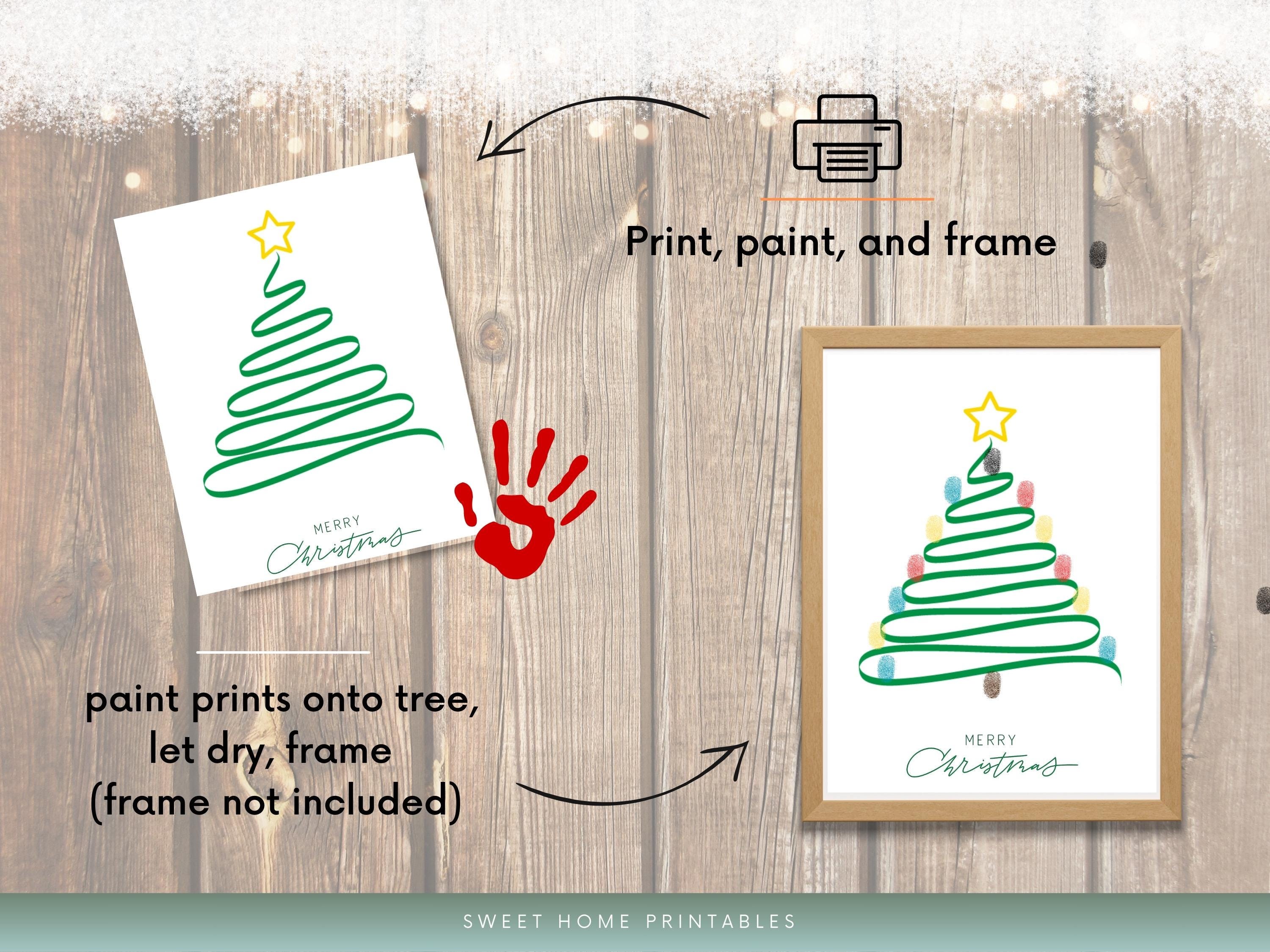 Finger Paint Christmas Tree Printable | Happy Holidays | Kids Activity ...