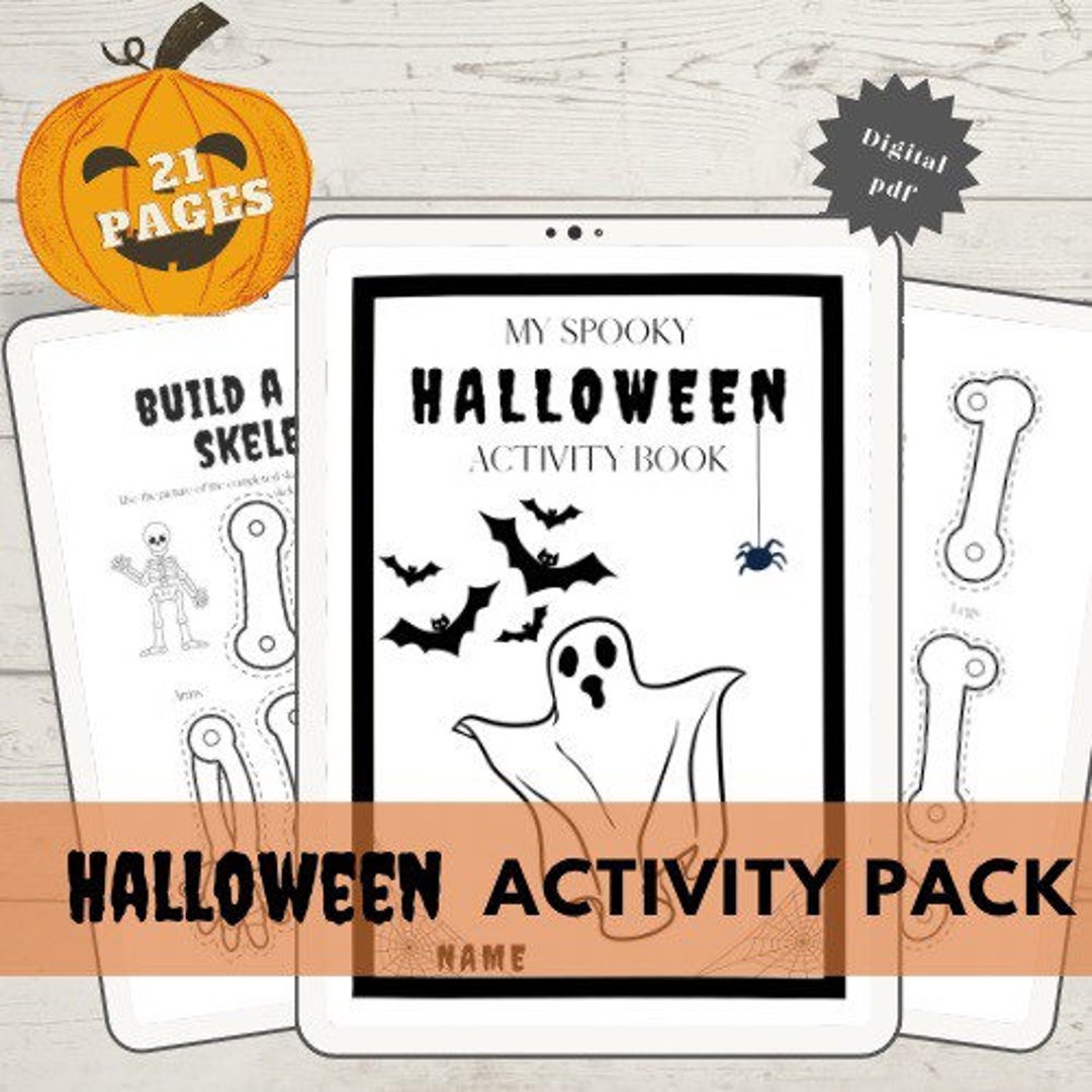 Kids Halloween Activity Bundle, Coloring Pages, Mazes (21 Page ...