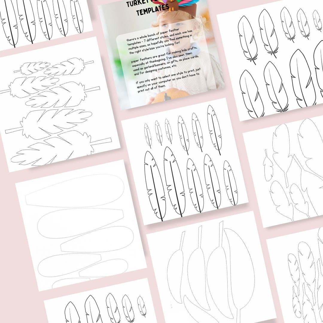 Turkey Feathers Printable | Build A Turkey Craft | Thanksgiving ...