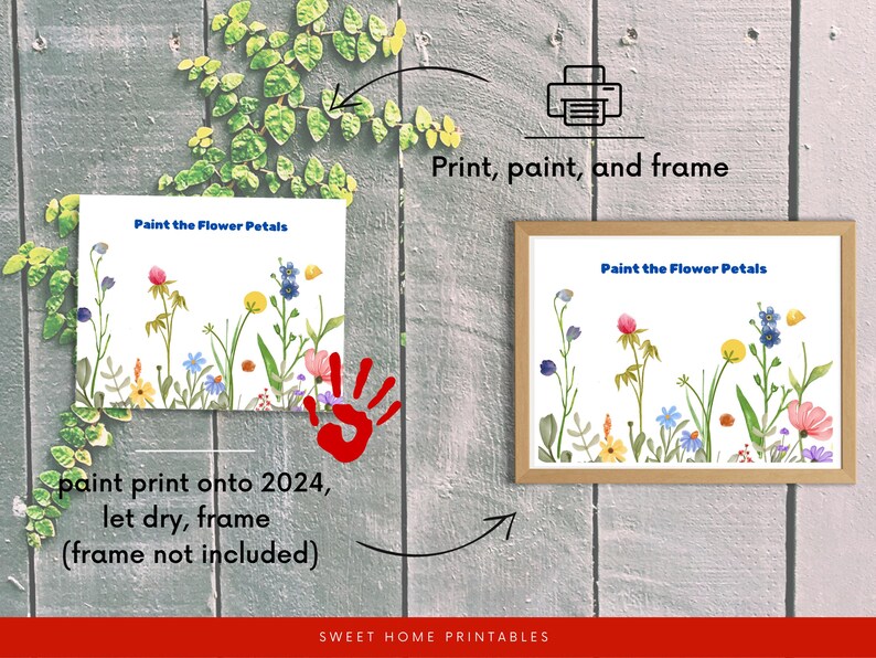 Finger Paint Flowers Printables Paint Spring Flowers Activity Kids ...