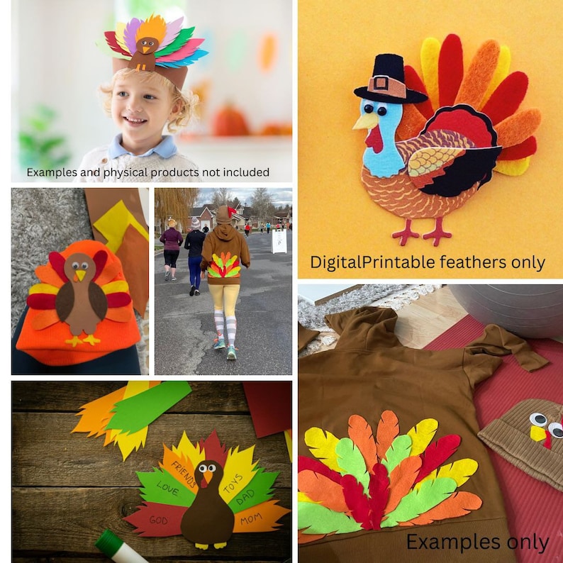 Turkey Feathers Printable | Build A Turkey Craft | Thanksgiving ...