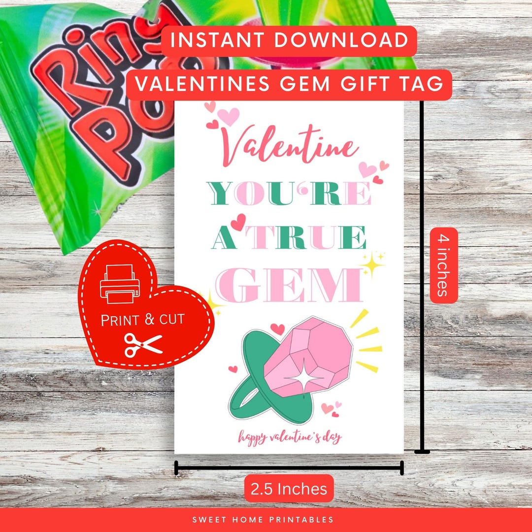 Printable Your A True Gem Gift Tag for Coworker, Teacher, Kids ...