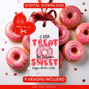 Happy Valentines Gift Tag Donut Party Favor A Little Treat for Someone ...