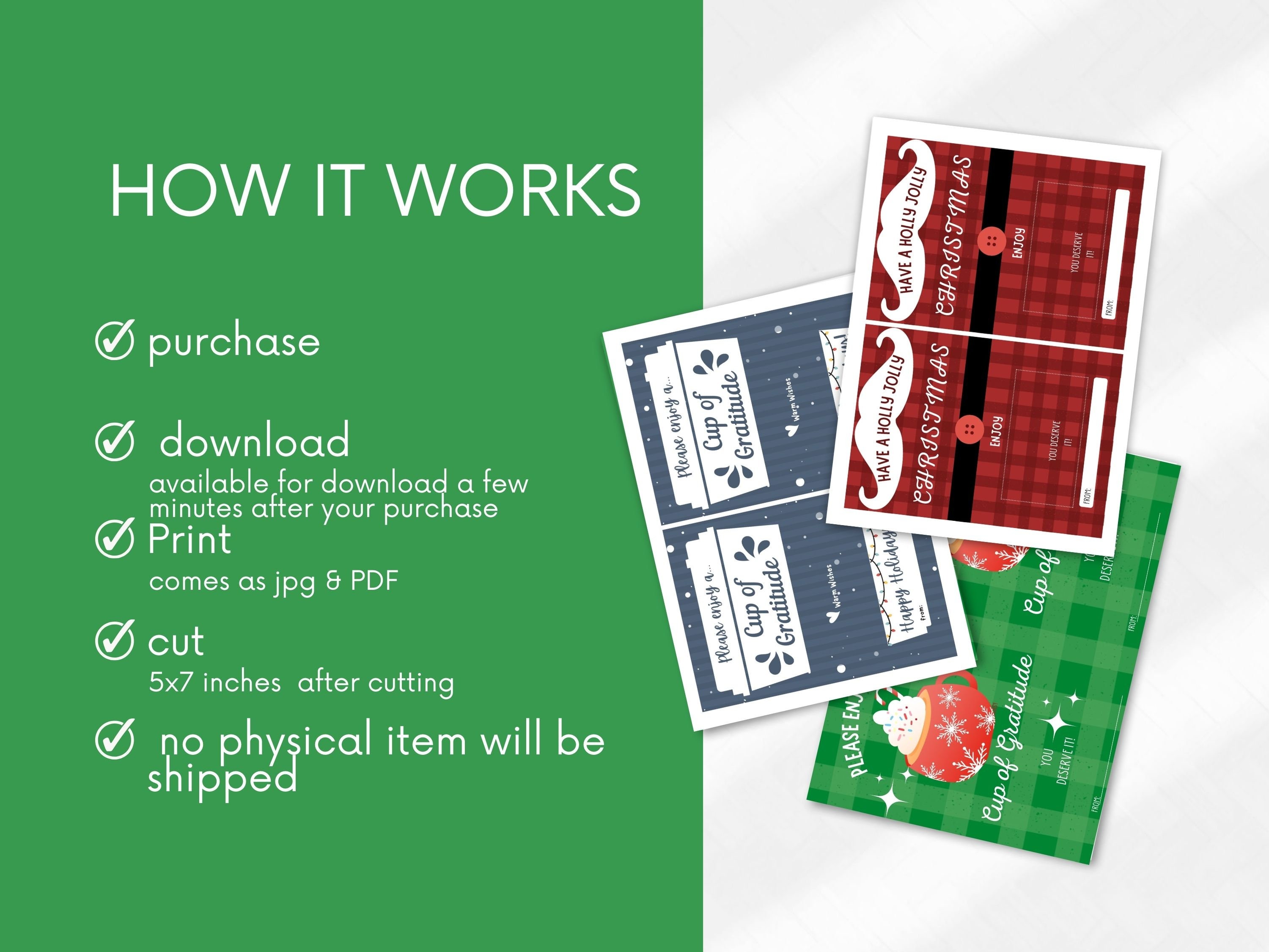 Printable Christmas Gift Card Holders Cup of Gratitude Teacher Gift ...