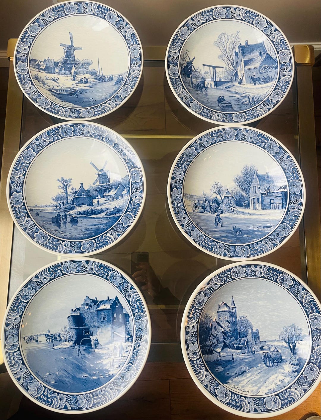 Delft Blue Collector Plates by Paul Van Dort – Set of 6, Original Box ...