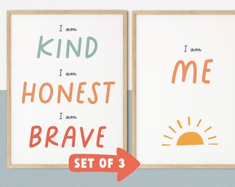 Kid Affirmations, Homeschool Art, Colorful Wall Art, Printable, Nursery ...