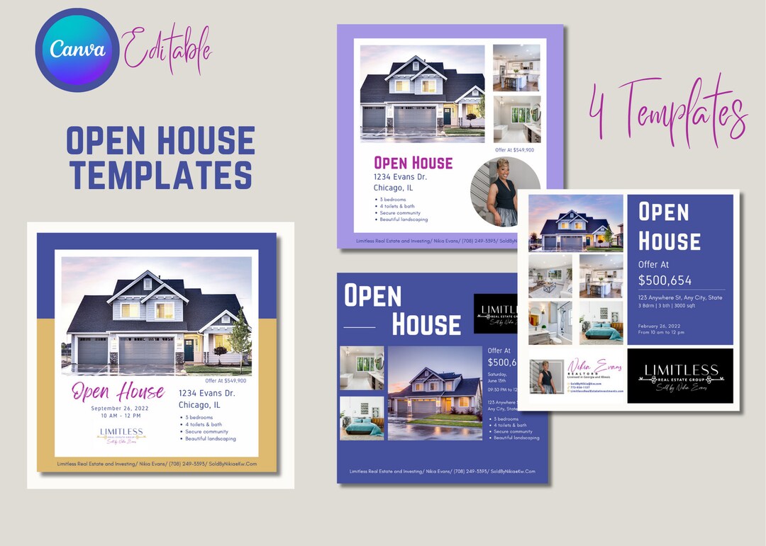 Open House Template for Canva - Etsy