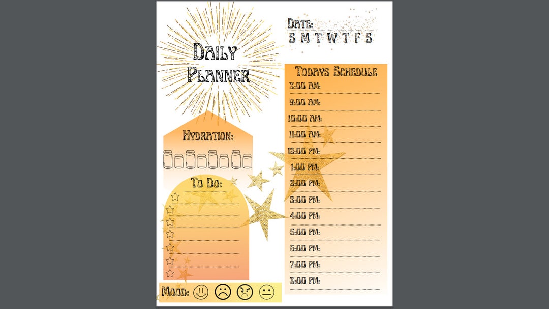 Star Daily Planner - Etsy