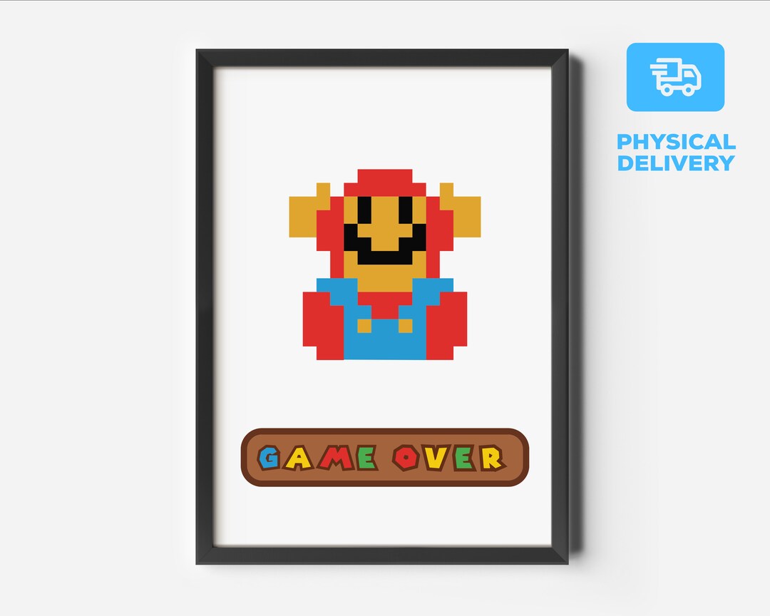Super Mario Brothers Inspired Poster - Game Over - Video Game Poster ...