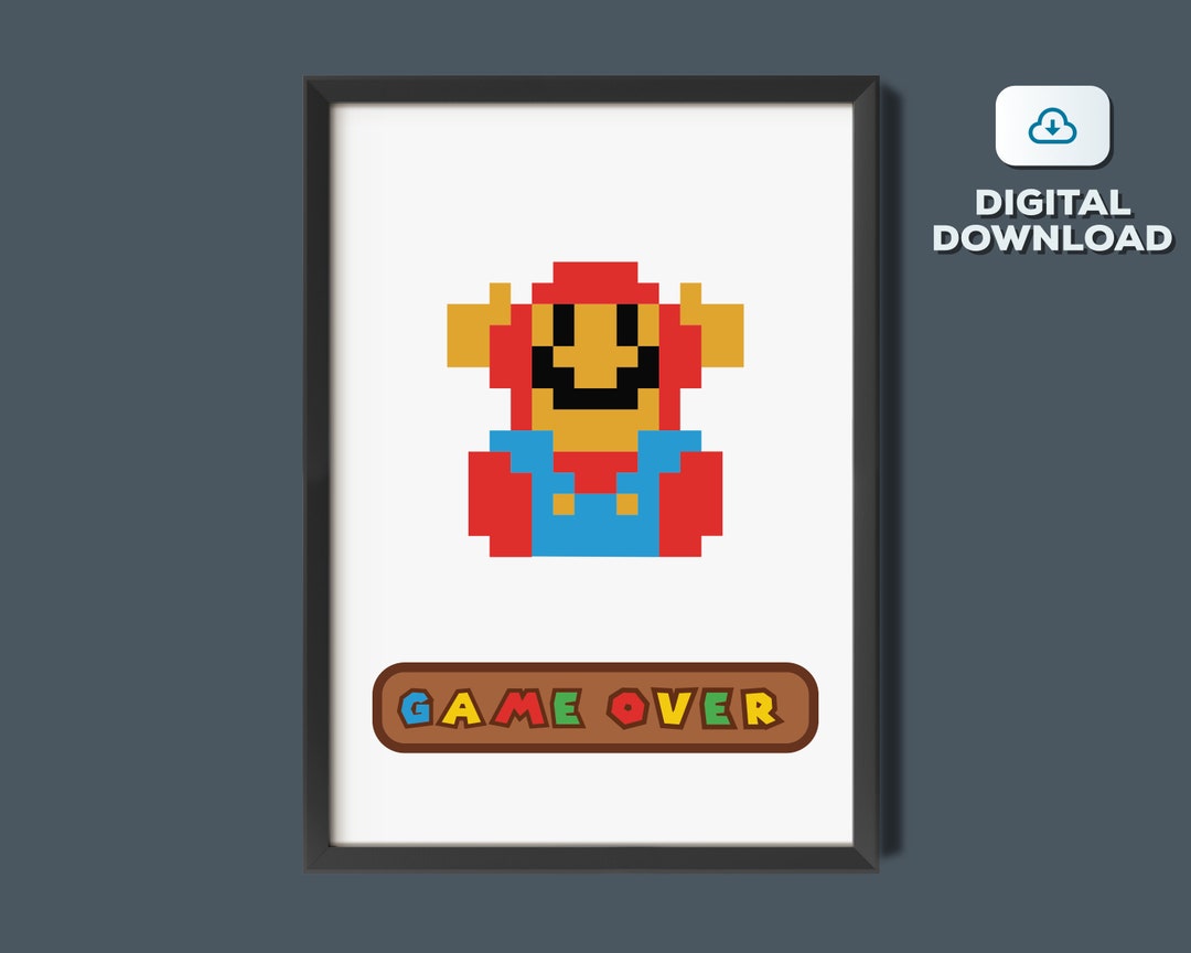 Super Mario Brothers Inspired Art - Game Over, Pop Culture, Video Game ...