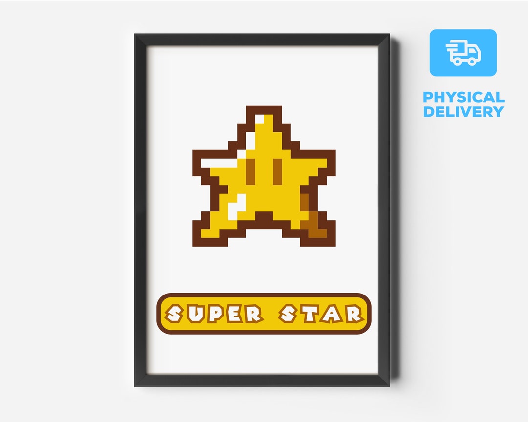 Super Mario Brothers Inspired Poster - Super Star - Nursery Wall Art ...