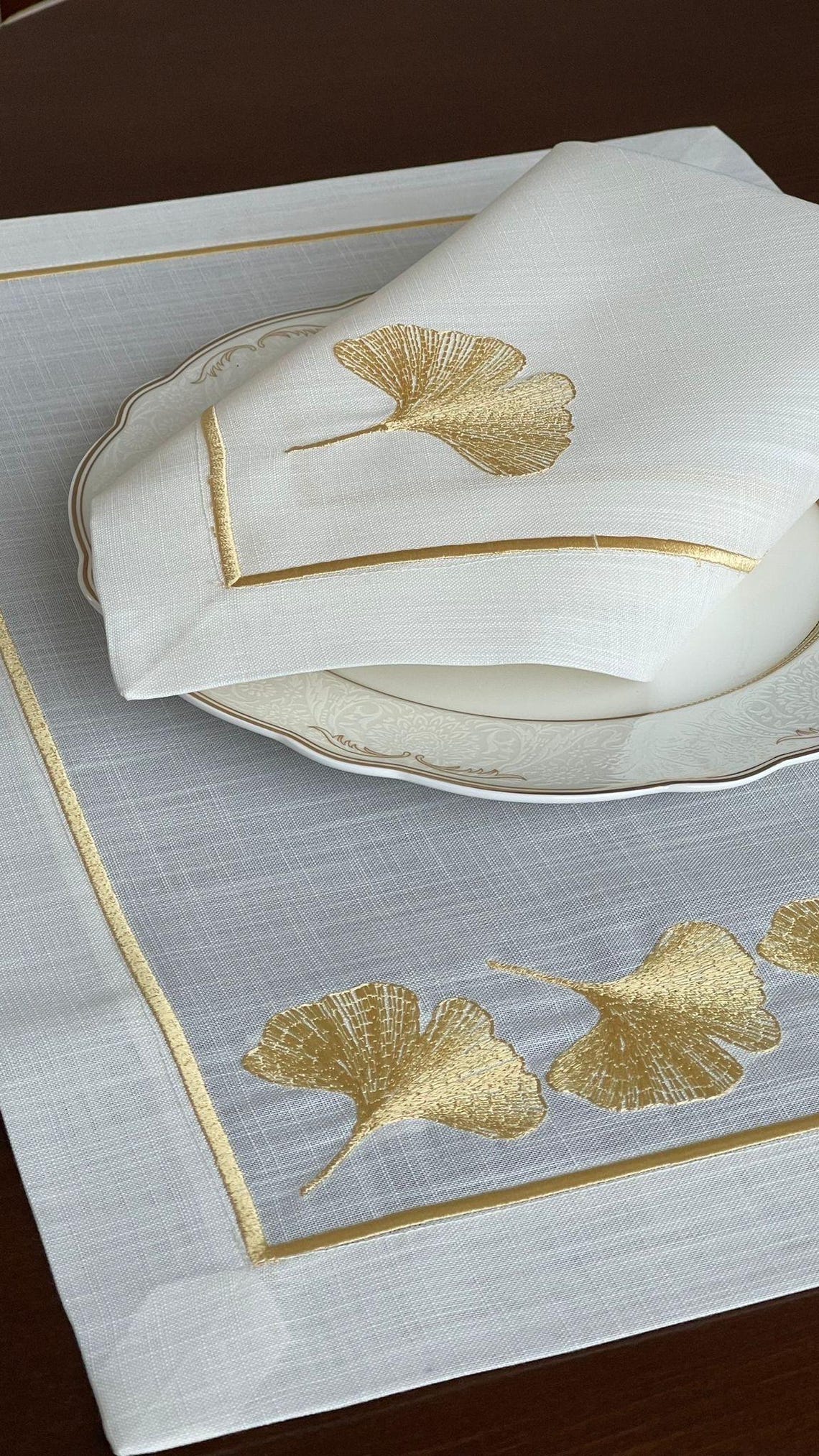 Linen Table Mat | Personalized Table Placemat | Mordern White Placemat ...