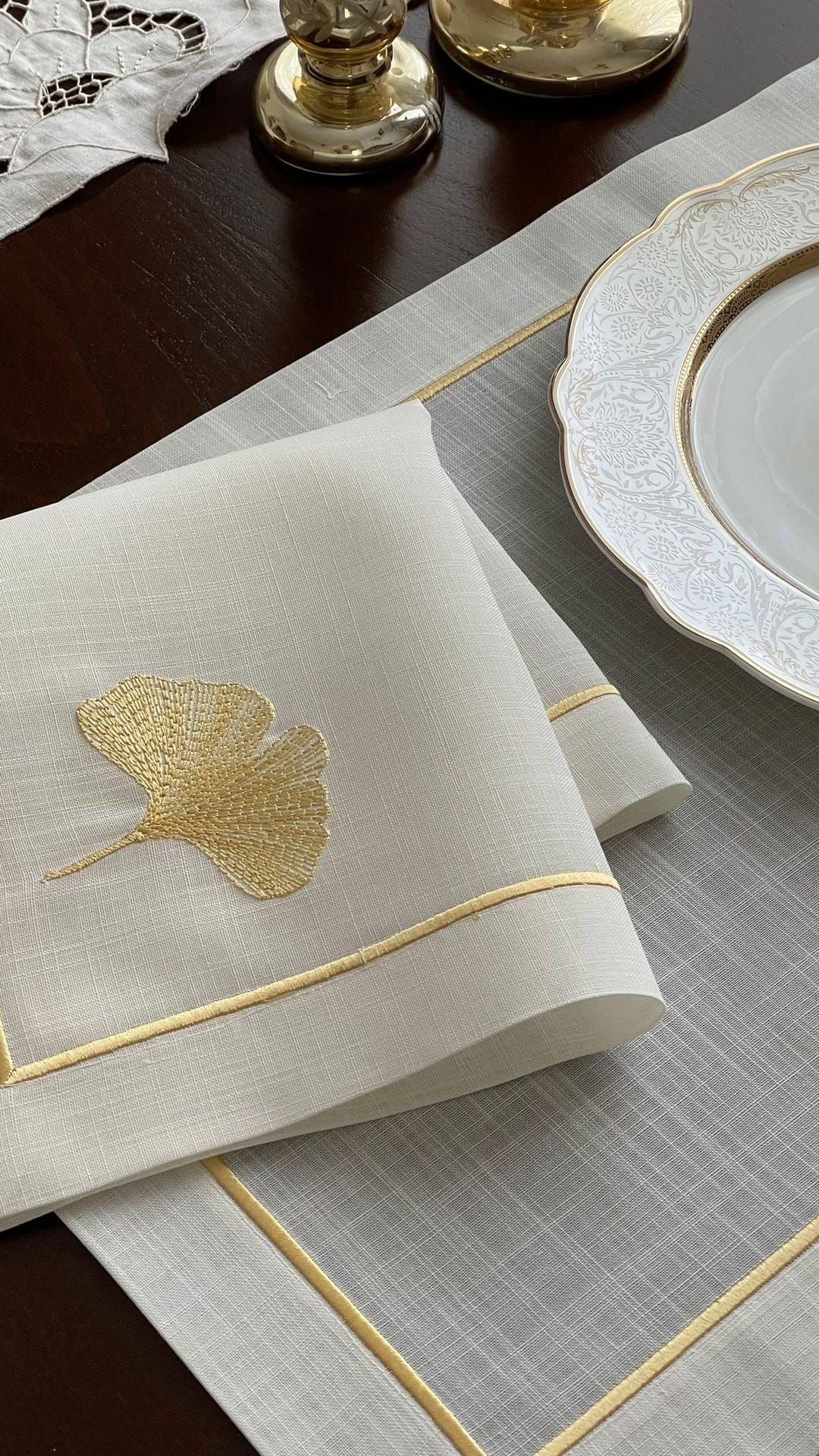 Linen Table Mat | Personalized Table Placemat | Mordern White Placemat ...