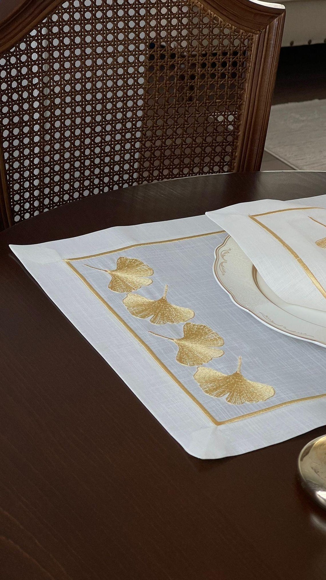 Linen Table Mat | Personalized Table Placemat | Mordern White Placemat ...