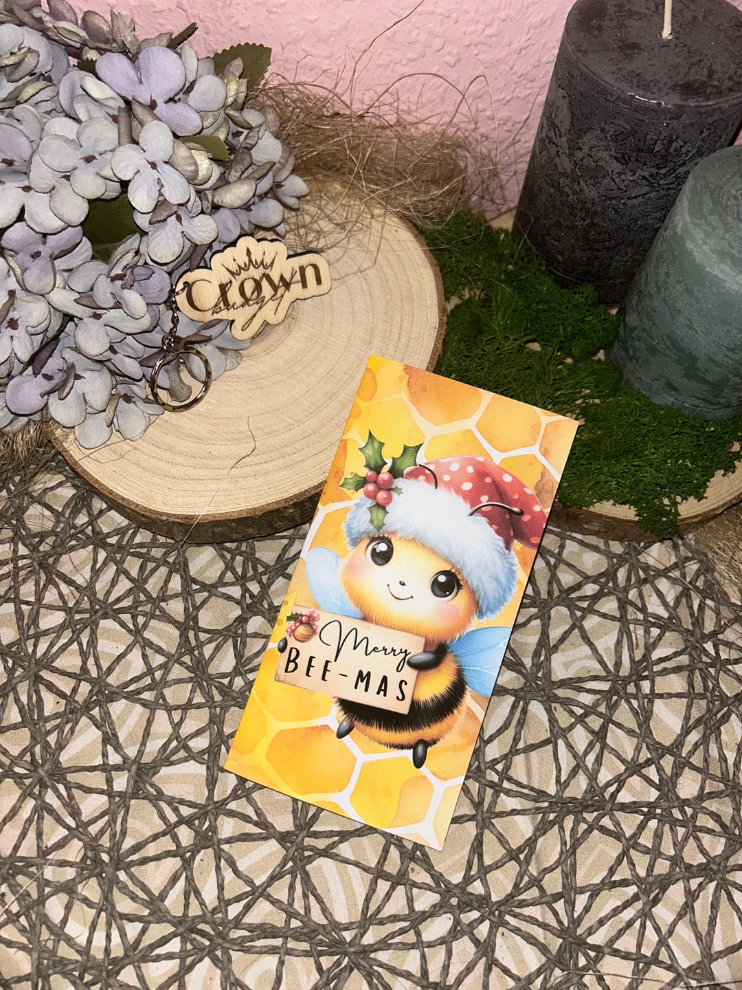 Folding Card Merry Bee-mas - Etsy