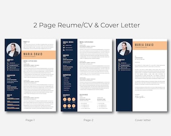 NEW Resume Template. Professional CV Template. Easily Editable With Word, Google Docs or Adobe ...