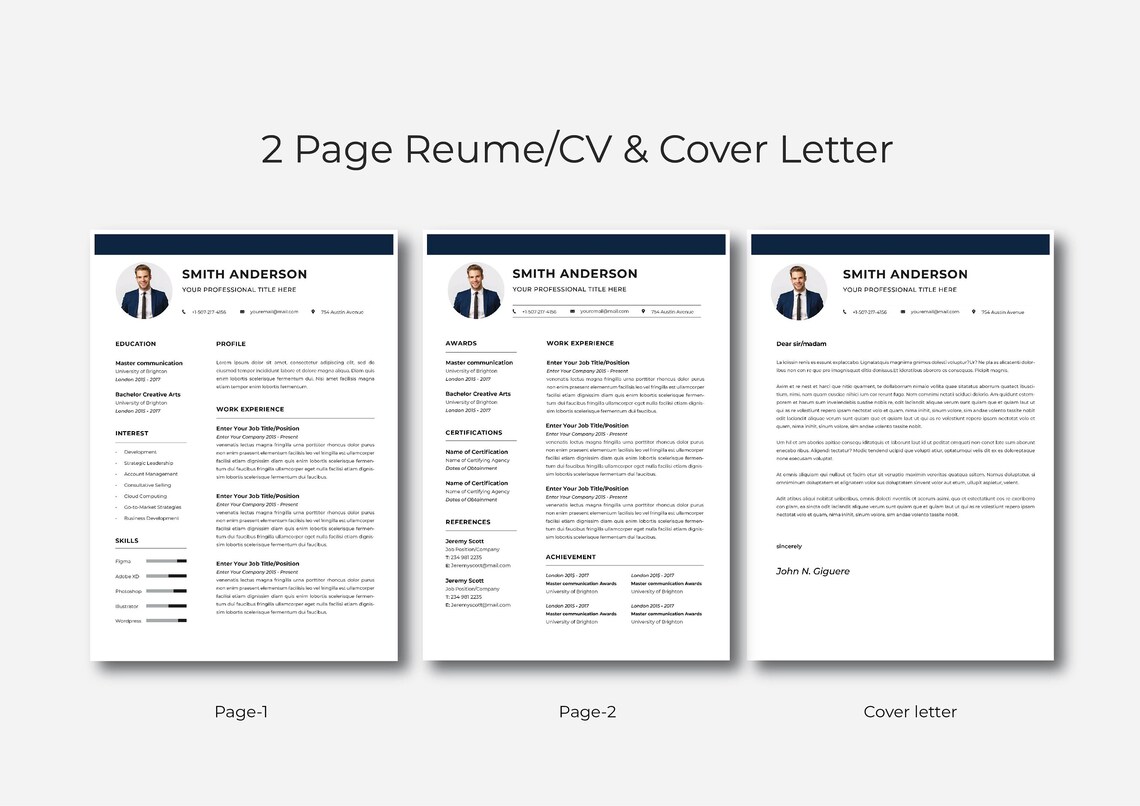 New 2022 Resume Template. Professional CV Template. Easily - Etsy